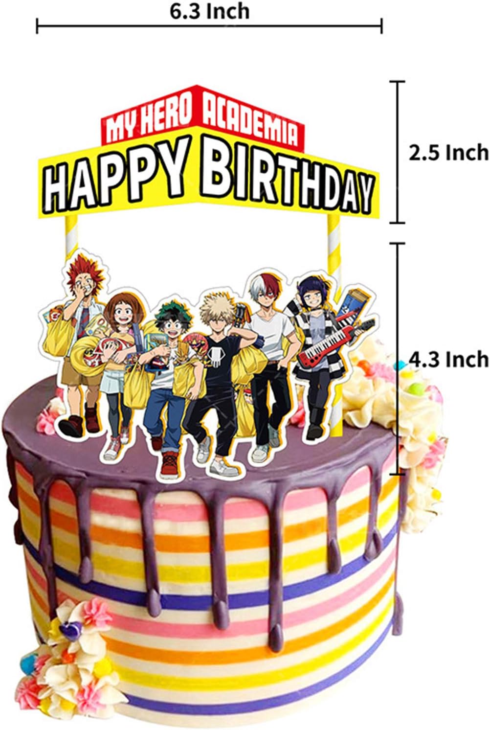 My Hero Academia Theme Party Decor Banner Cake Toppers Gift Set,Include ...