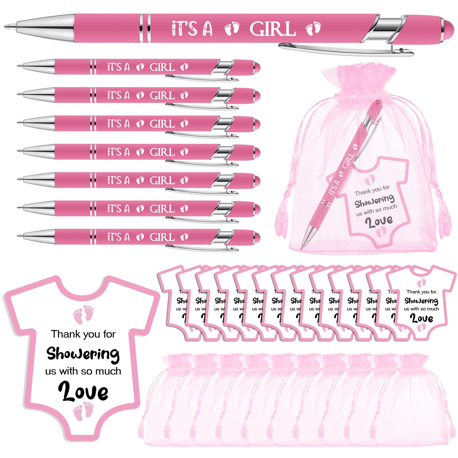 Amazon.com : Ctosree 50 Set Baby Shower Pens Ballpoint Pen with Stylus ...