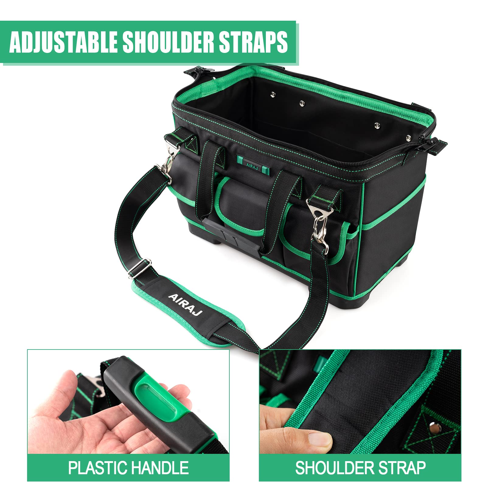 Buy AIRAJ 18-inch Tool Bag Organiser,Hard Base Wide Open Mouth Heavy ...