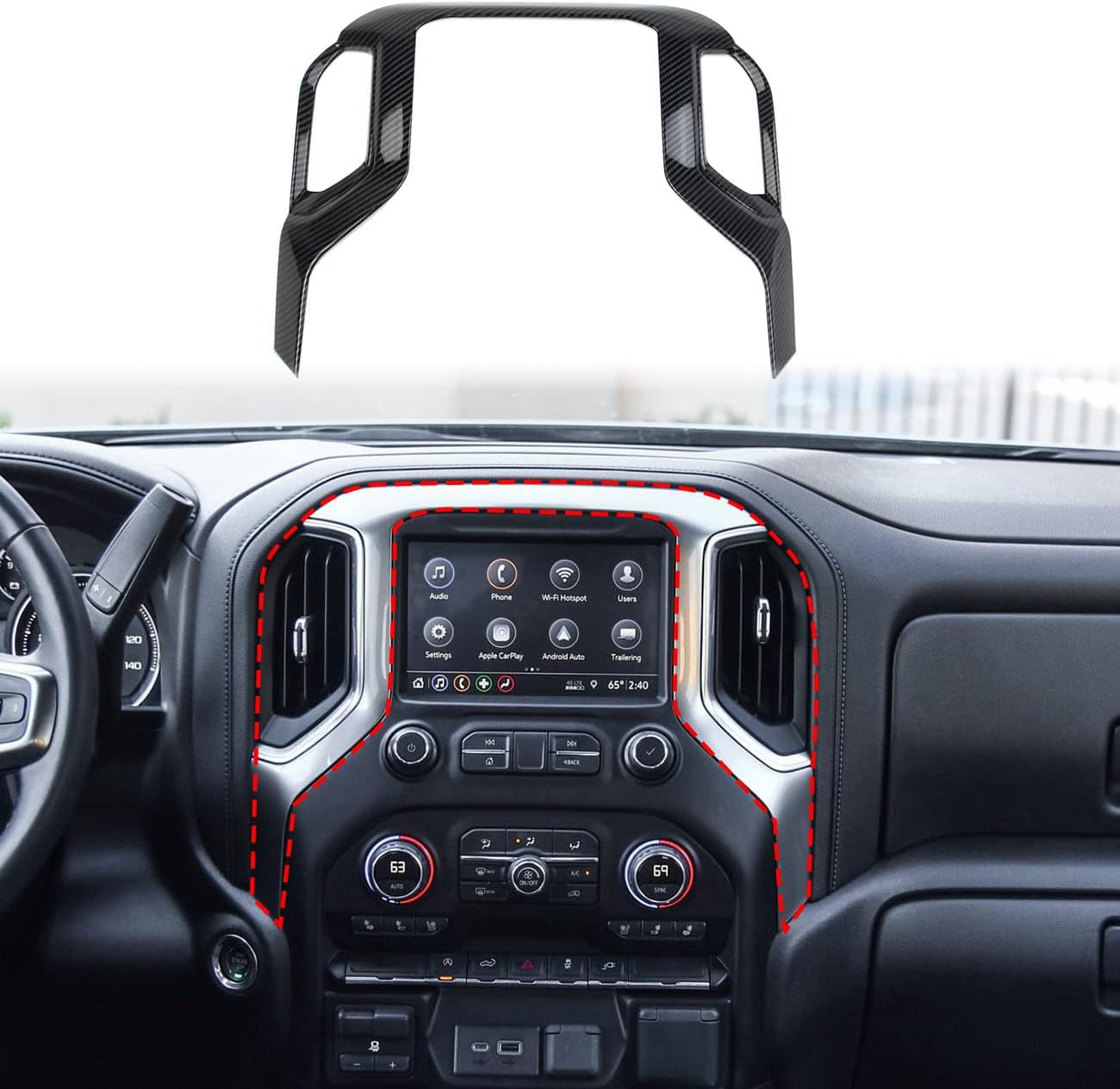 Fewshaw Carbon Fiber Center Console Dashboard AC Air Vent Navigation ...