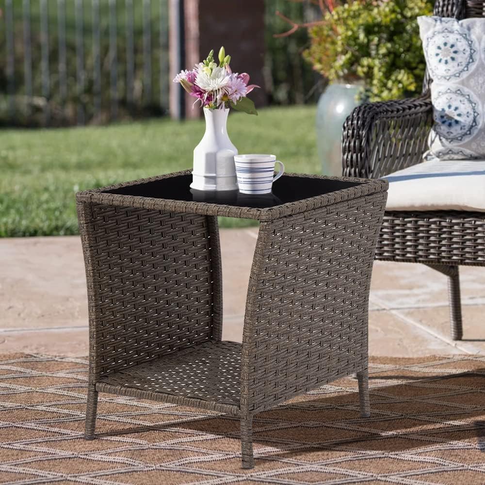 Amazon.com : Christopher Knight Home Adriana Outdoor Wicker Accent ...