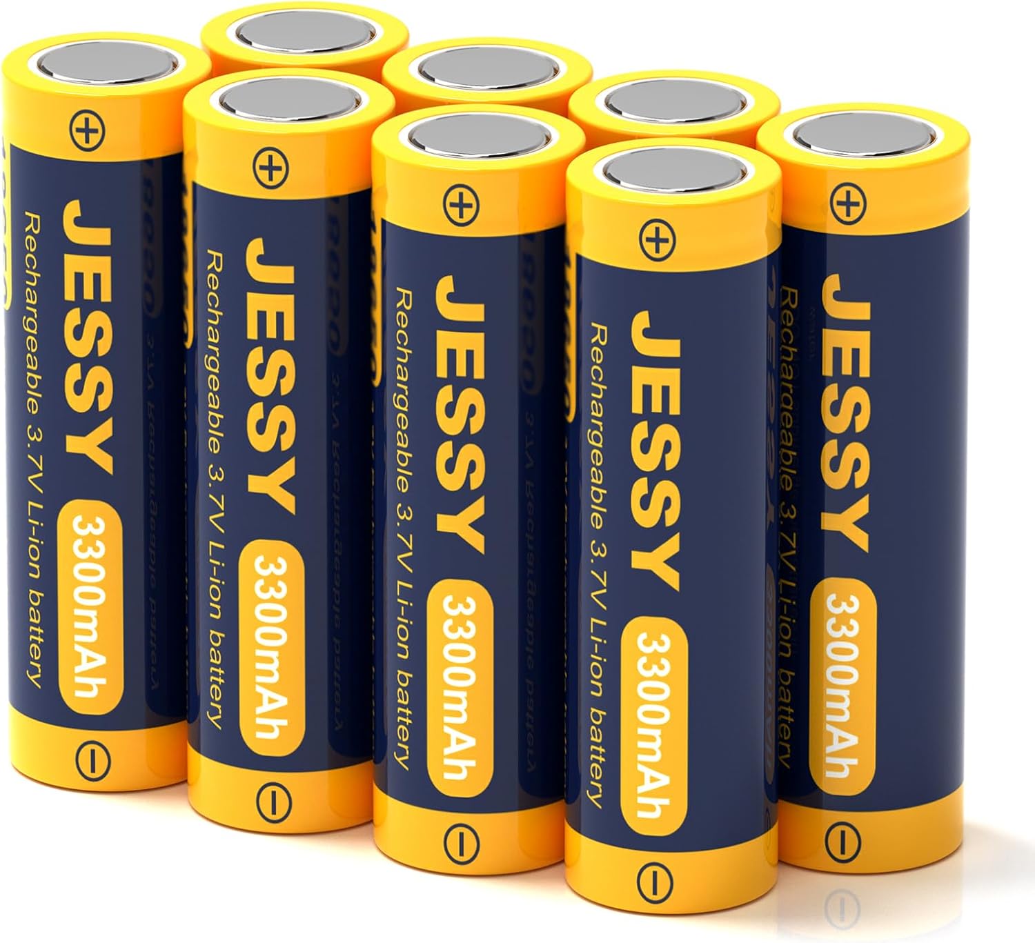 Amazon.com: JESSY 8 Pack 18650 Rechargeable Battery, 3.7V Flat Top ...