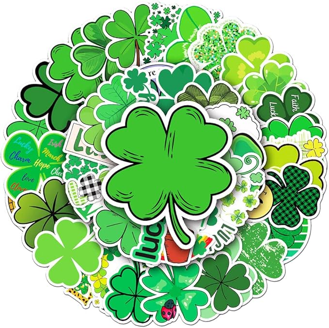 Amazon.com: Green Four-Leaf Clover Stickers for Boys Girls Teens Kids ...
