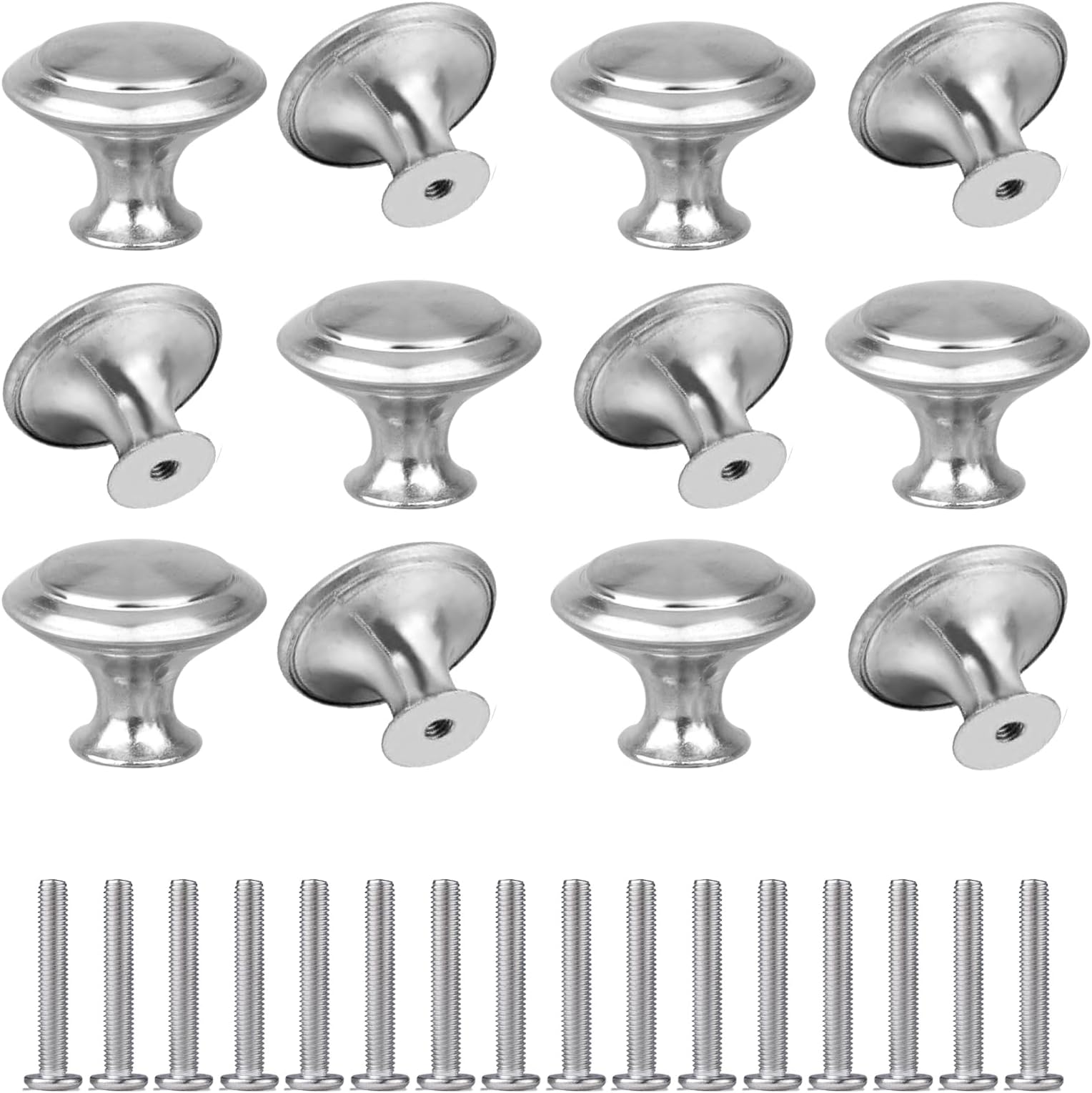 20 Pieces 30mm Cabinet Knobs, Round Mushroom Drawer Knobs Handles for ...