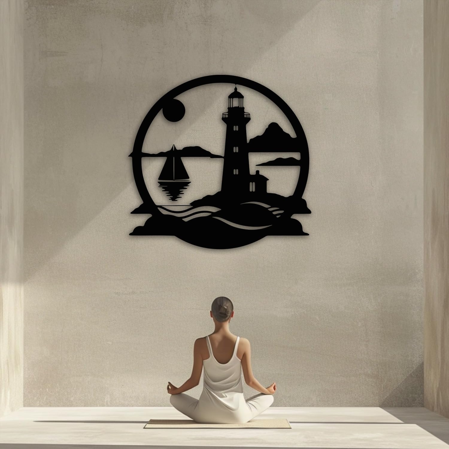 Amazon.com: XXQ Lighthouse Wall Decor Metal Art Ocean Lighthouse Wall ...