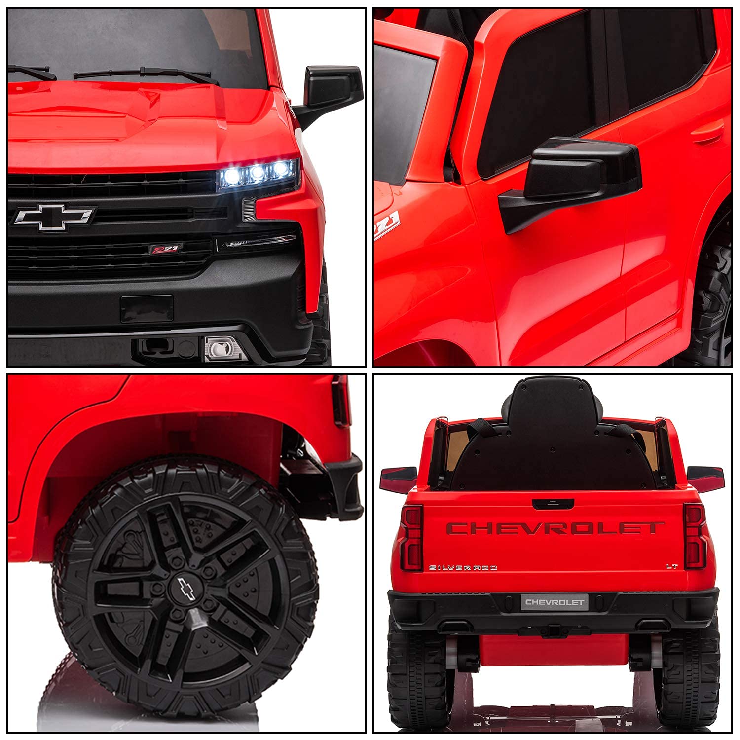 Little Brown Box 12V Licenced Chevy Silverado Ride On Truck for Kids to ...