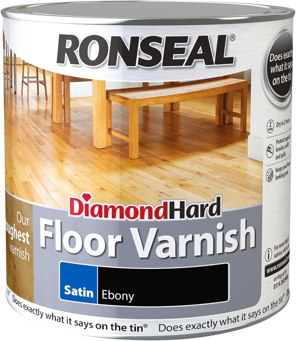 Ronseal DHFVS5L Diamond Hard Floor Varnish Satin 5 Litre : Amazon.co.uk ...