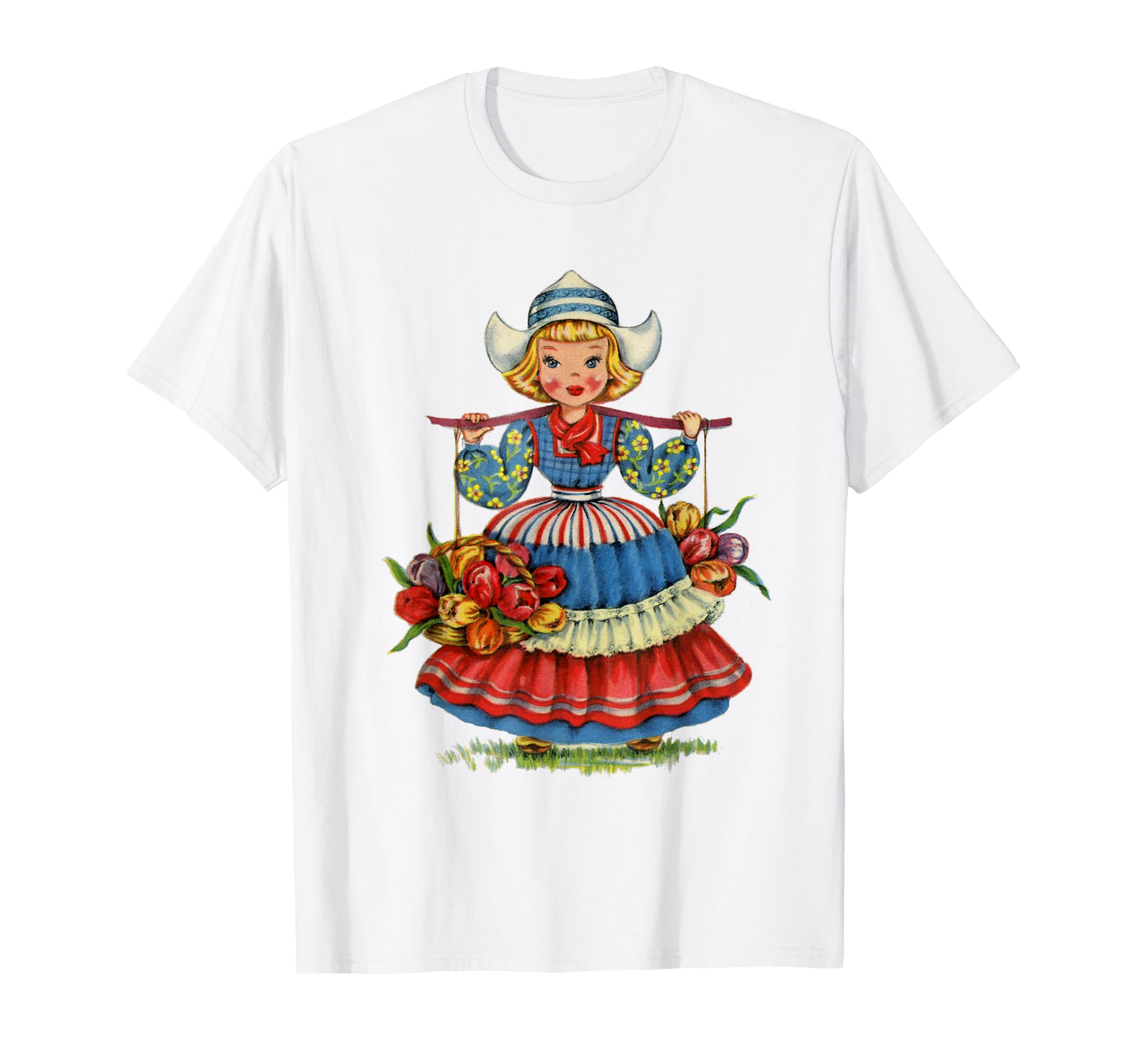 Amazon.com: Vintage traditional national Dutch costume doll T-Shirt ...