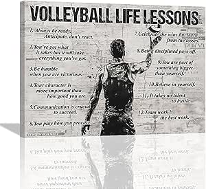 Amazon.com: Volleyball Sports Wall Art Volleyball Life Lessons Wall ...