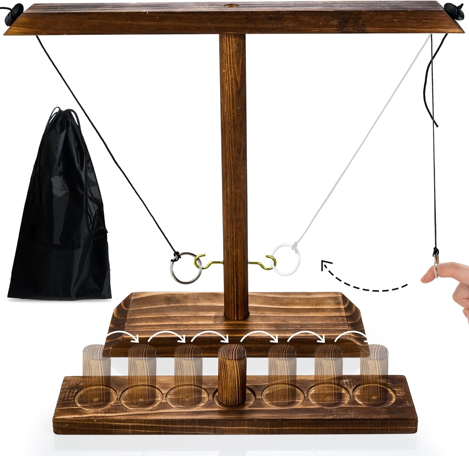 Amazon.com : AMAWOOD Large Ring Toss Game for Adults Kids, Hook and ...