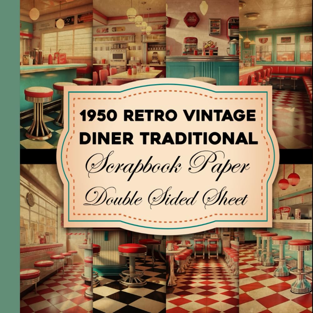 1950 Retro Vintage Diner Traditional Scrapbook Paper Pad Double Sided ...