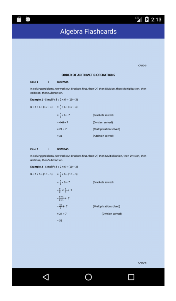 Algebra Quick Study - App on Amazon Appstore