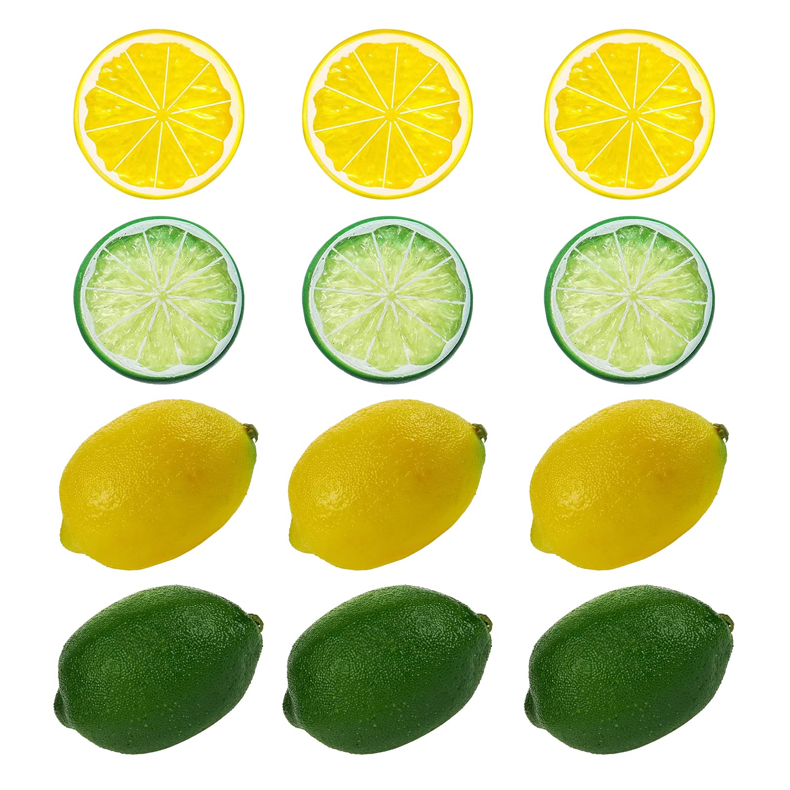 3 x Brand New SwirlColor Lemon Fake Fruits, 12 PCS Artificial Plastic ...