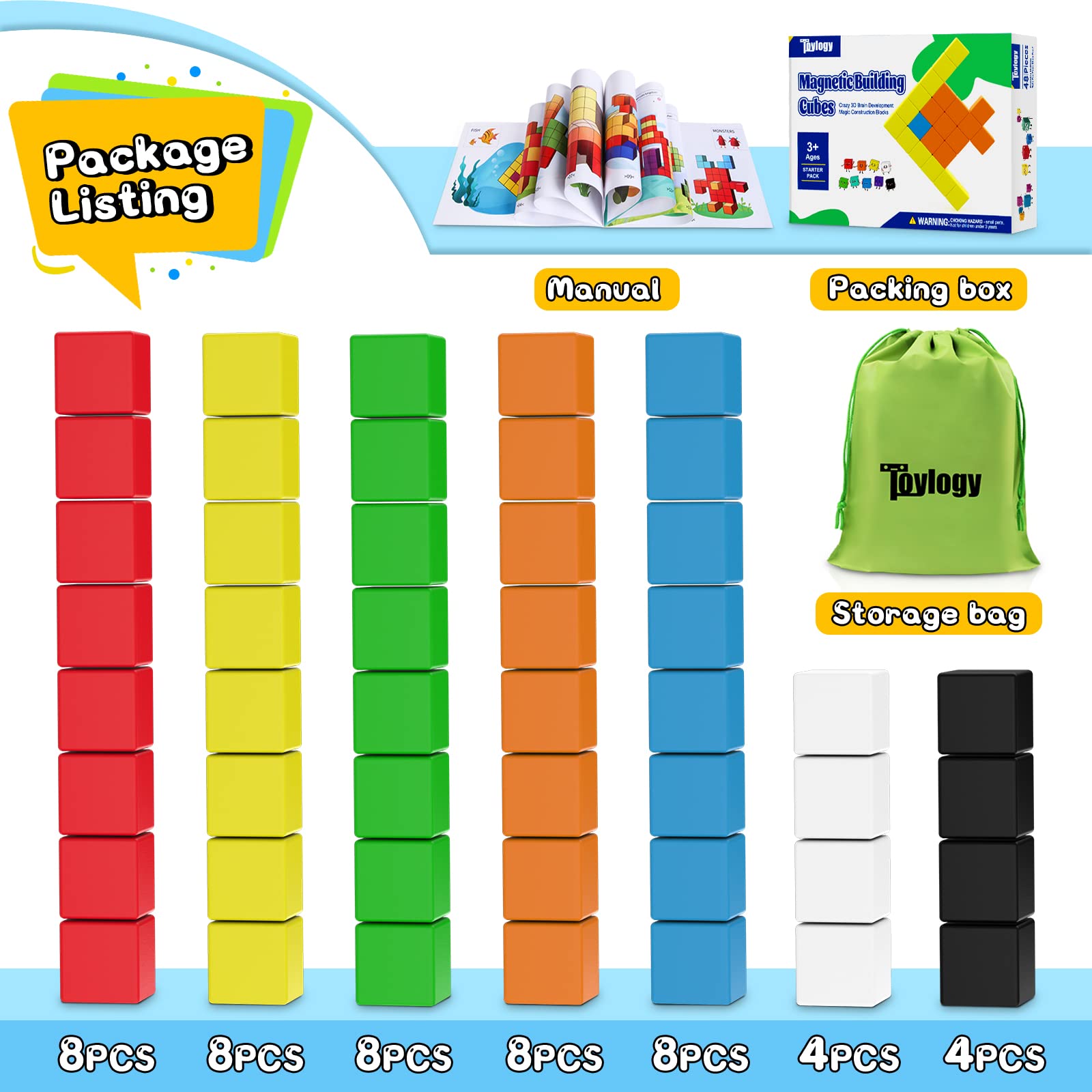 48PCS Magnetic Blocks for Tod...B09F99D9FK | Encarguelo.com