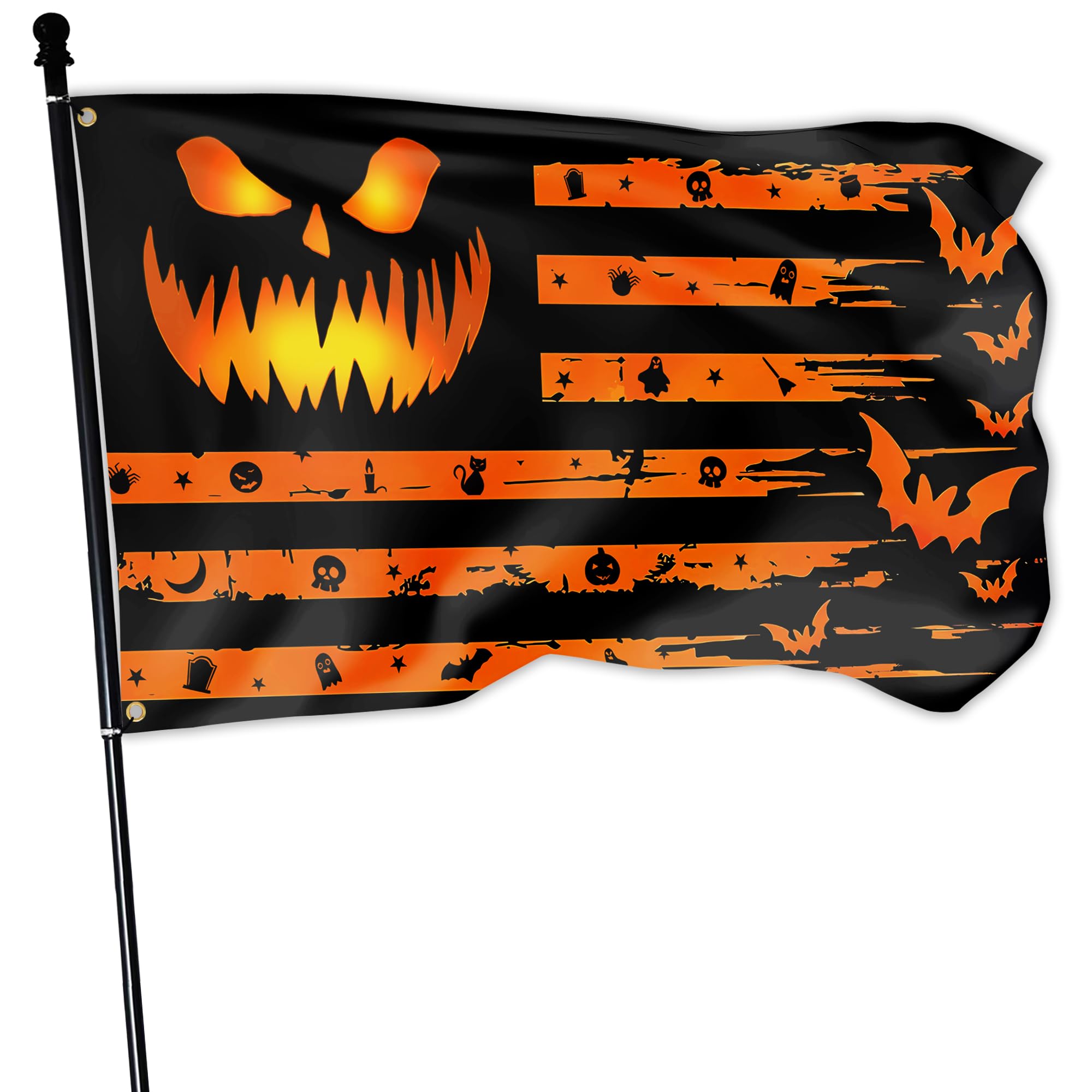 Amazon.com : Halloween Flag 3x5 Ft Outdoor Scary Ghost Smile Pumpkin ...