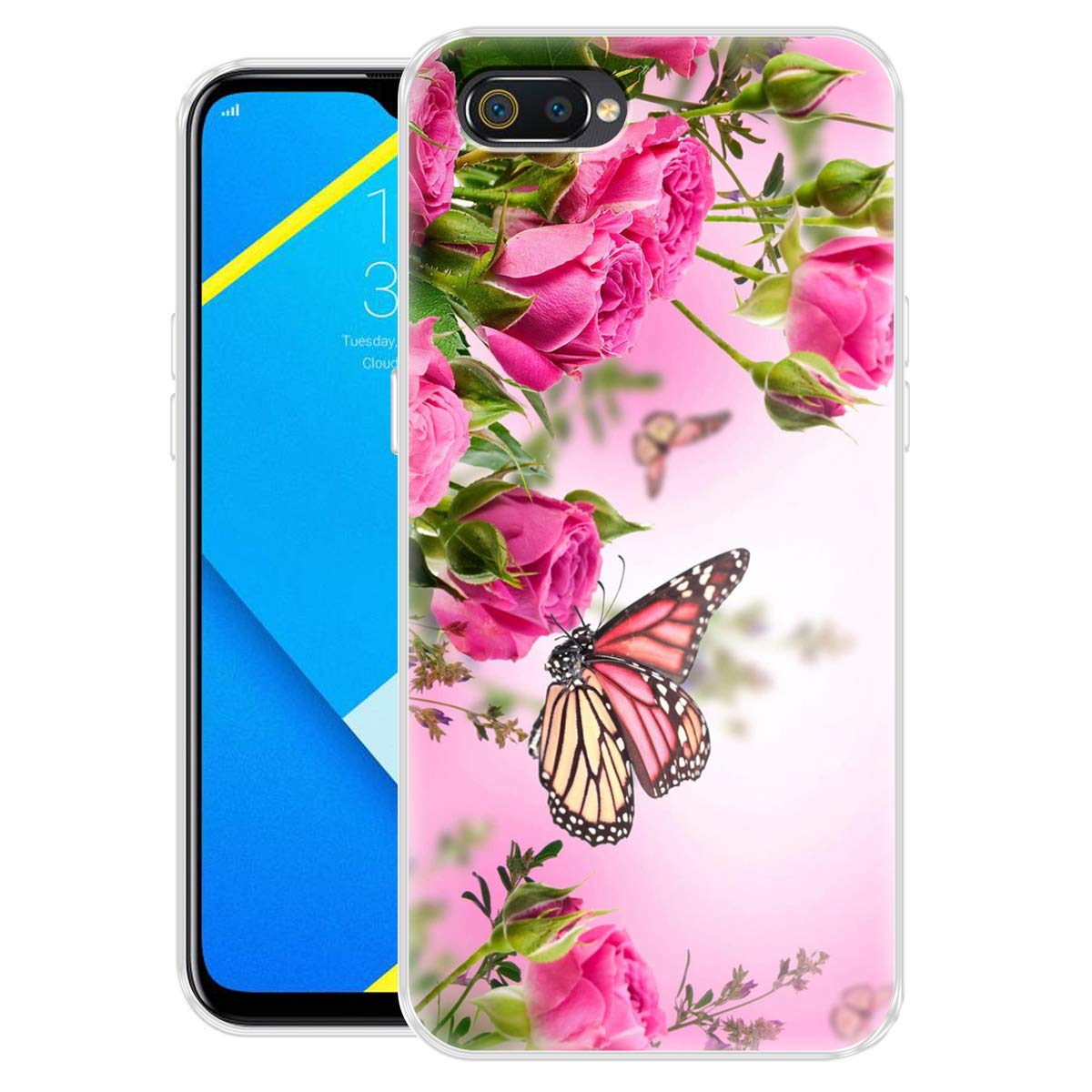Fashionury Beautiful Butterfly Designer Printed Back Case for Realme C2 ...