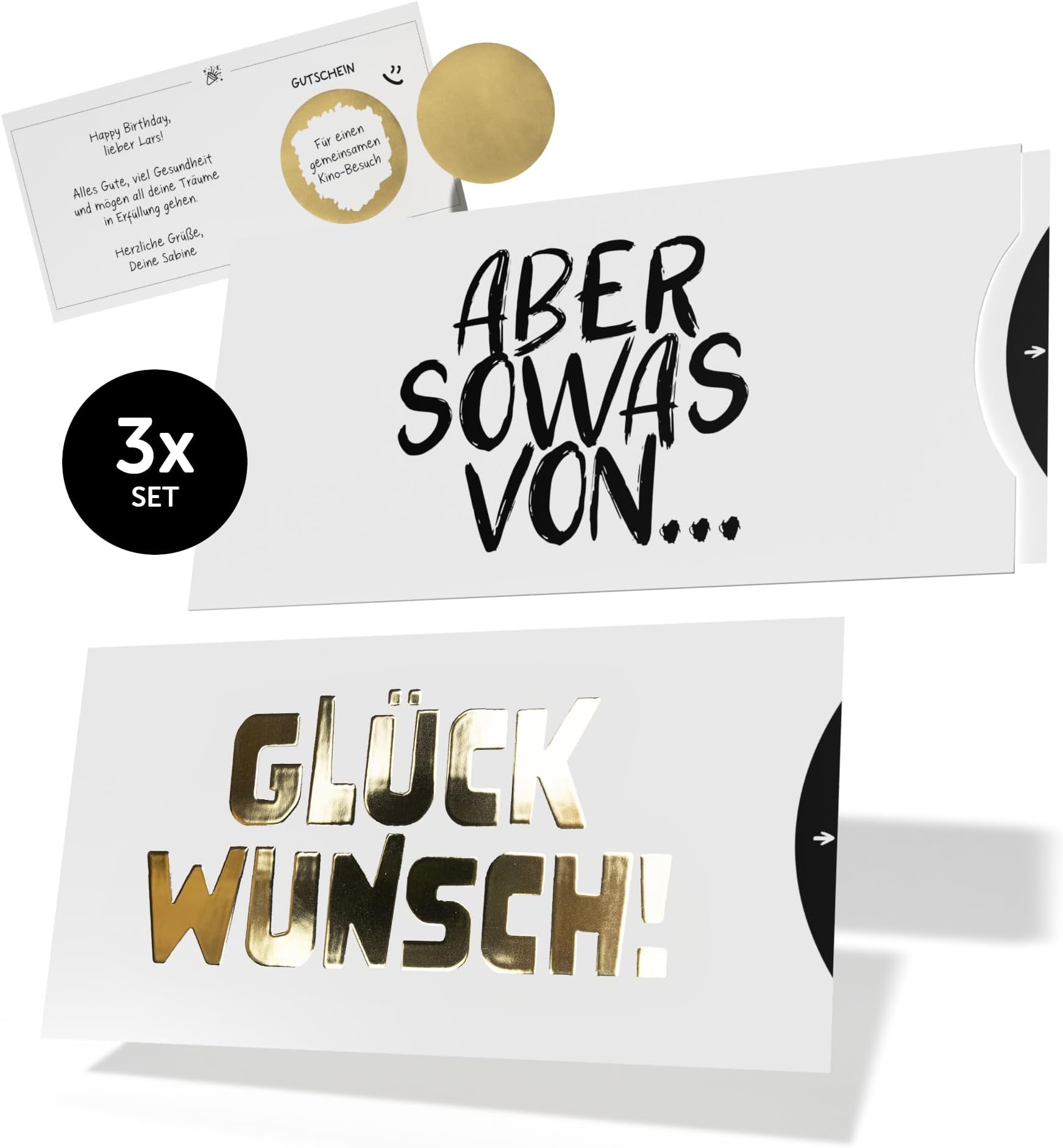 Frank Paperman® | 1x Set Goldenes Ticket Gutschein mit Umschlag ...