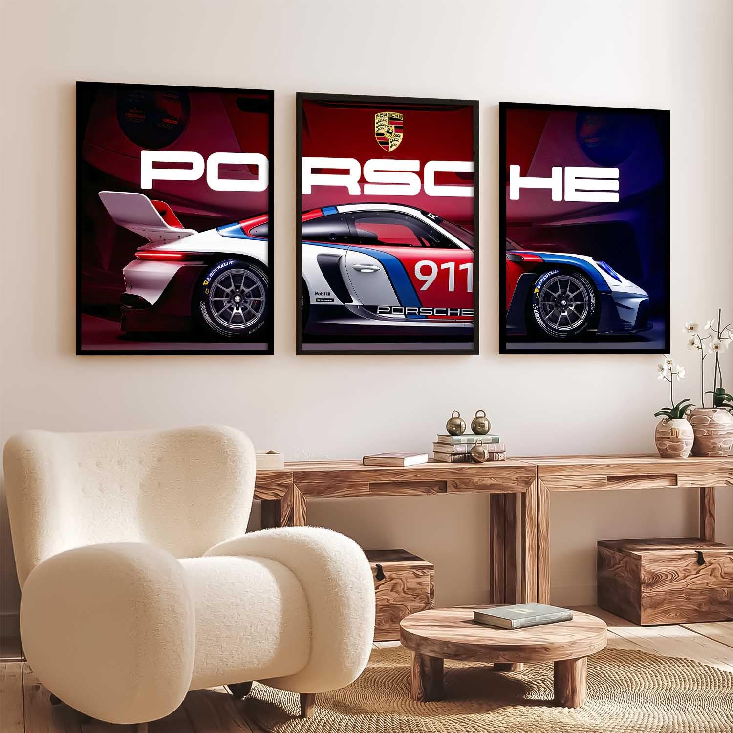 kotart Big Porsche Car Framed Posters Gift Items for Boys Room Wall ...