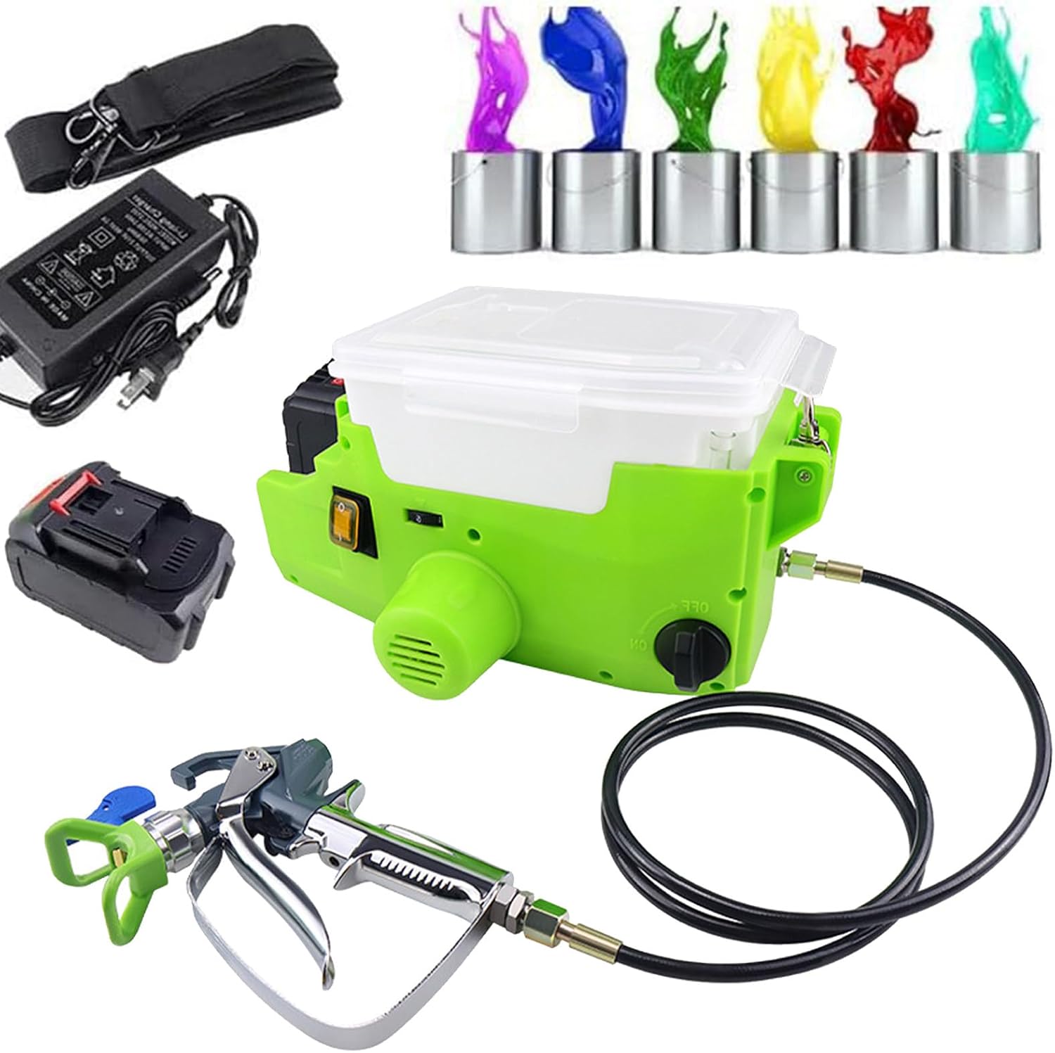 Amazon.com : High Pressure Cordless Wall Sprayer, 1.7L Airless Paint ...