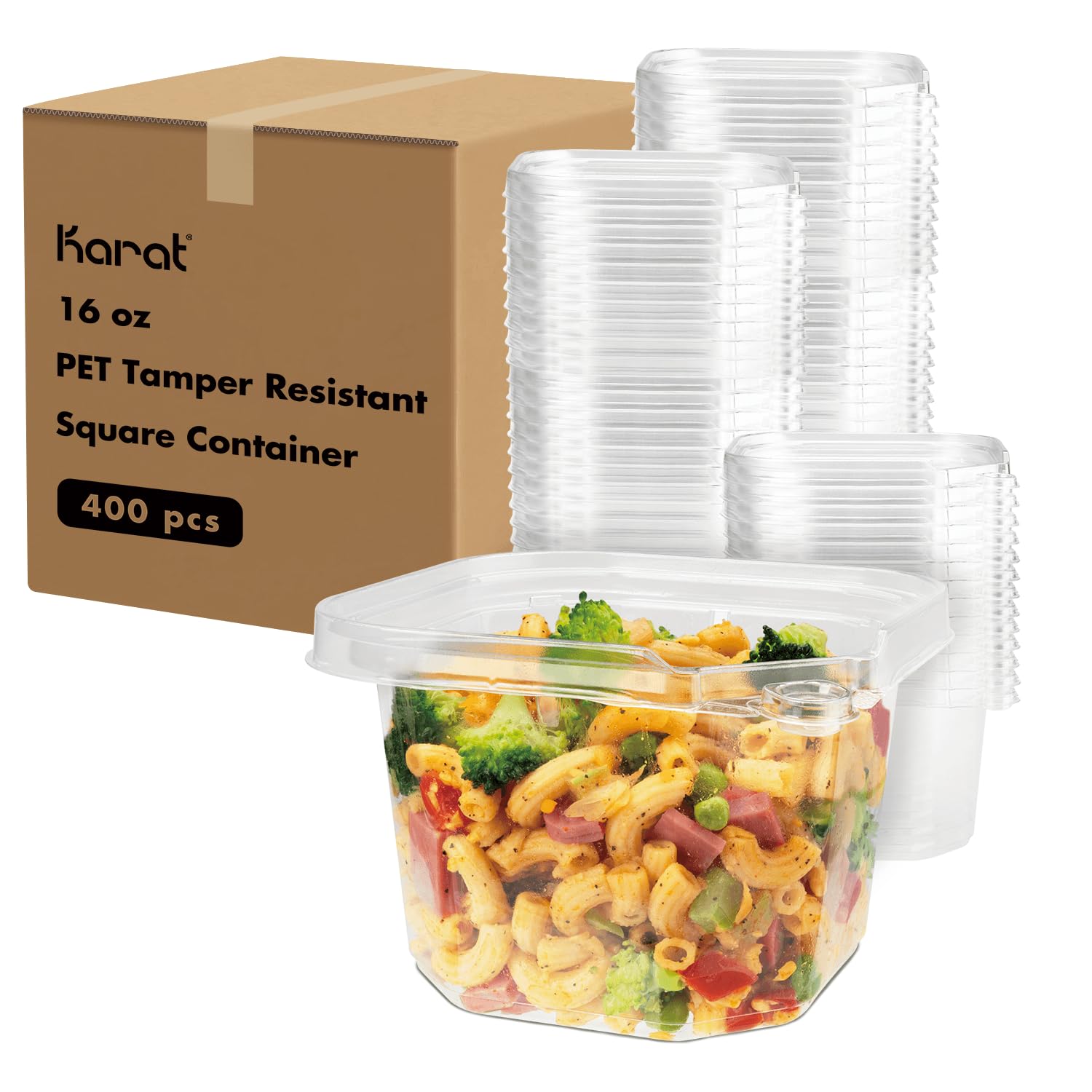 Amazon.com: Karat PET Tamper-Resistant Clear Clamshell Food Containers ...