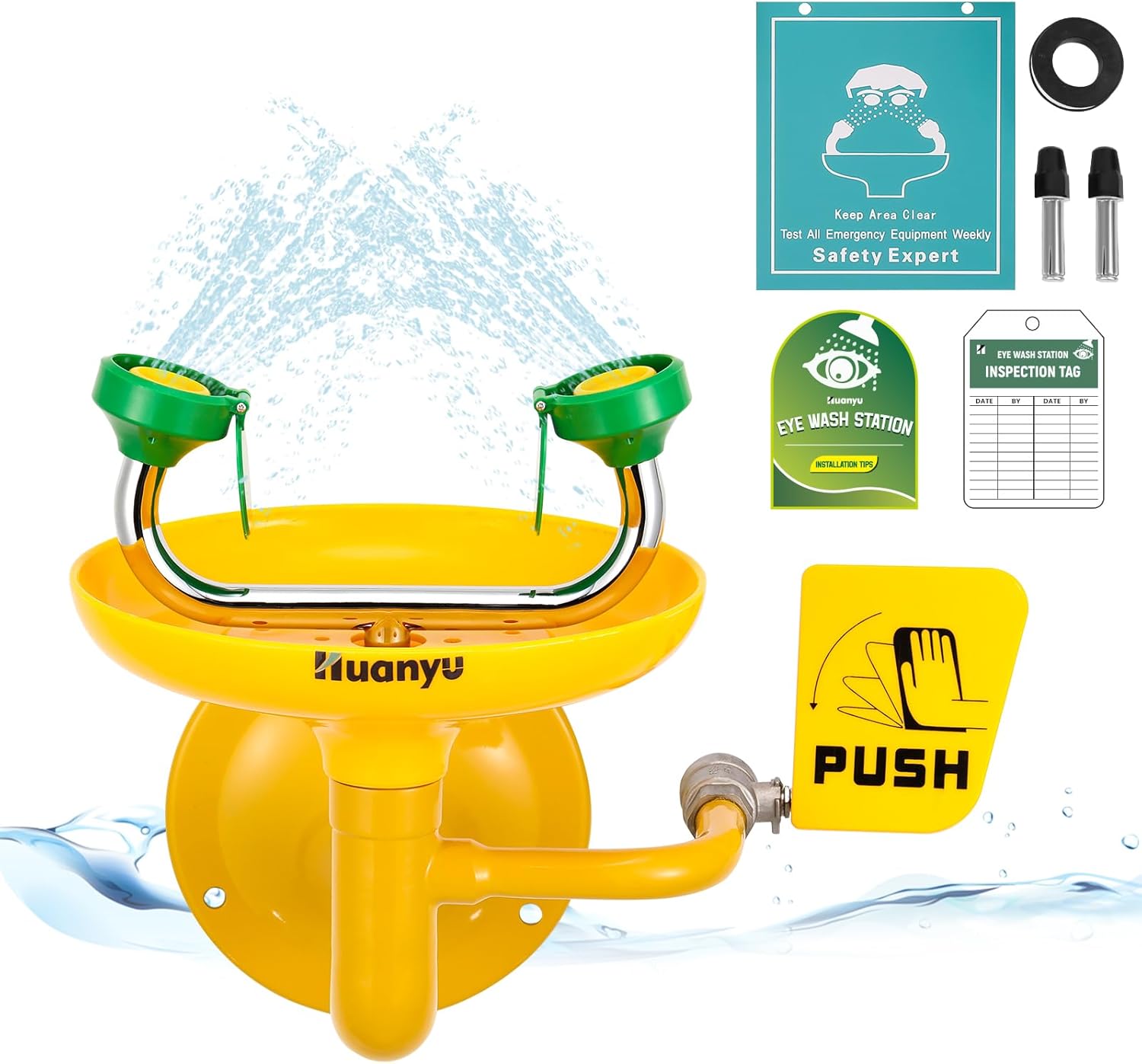 Huanyu Emergency Eye Wash Station Wall Mounted Eyewash Station Safety ...