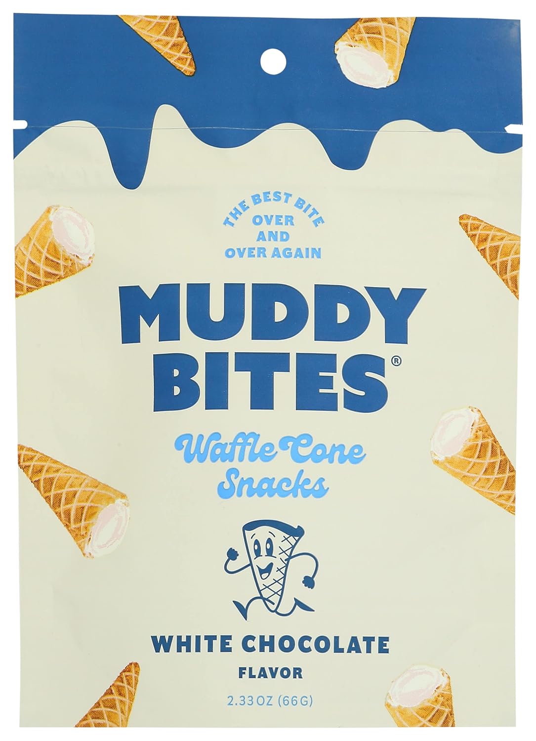 Amazon.com: Muddy Bites Waffle Cone Snacks, White Chocolate Flavor, The ...