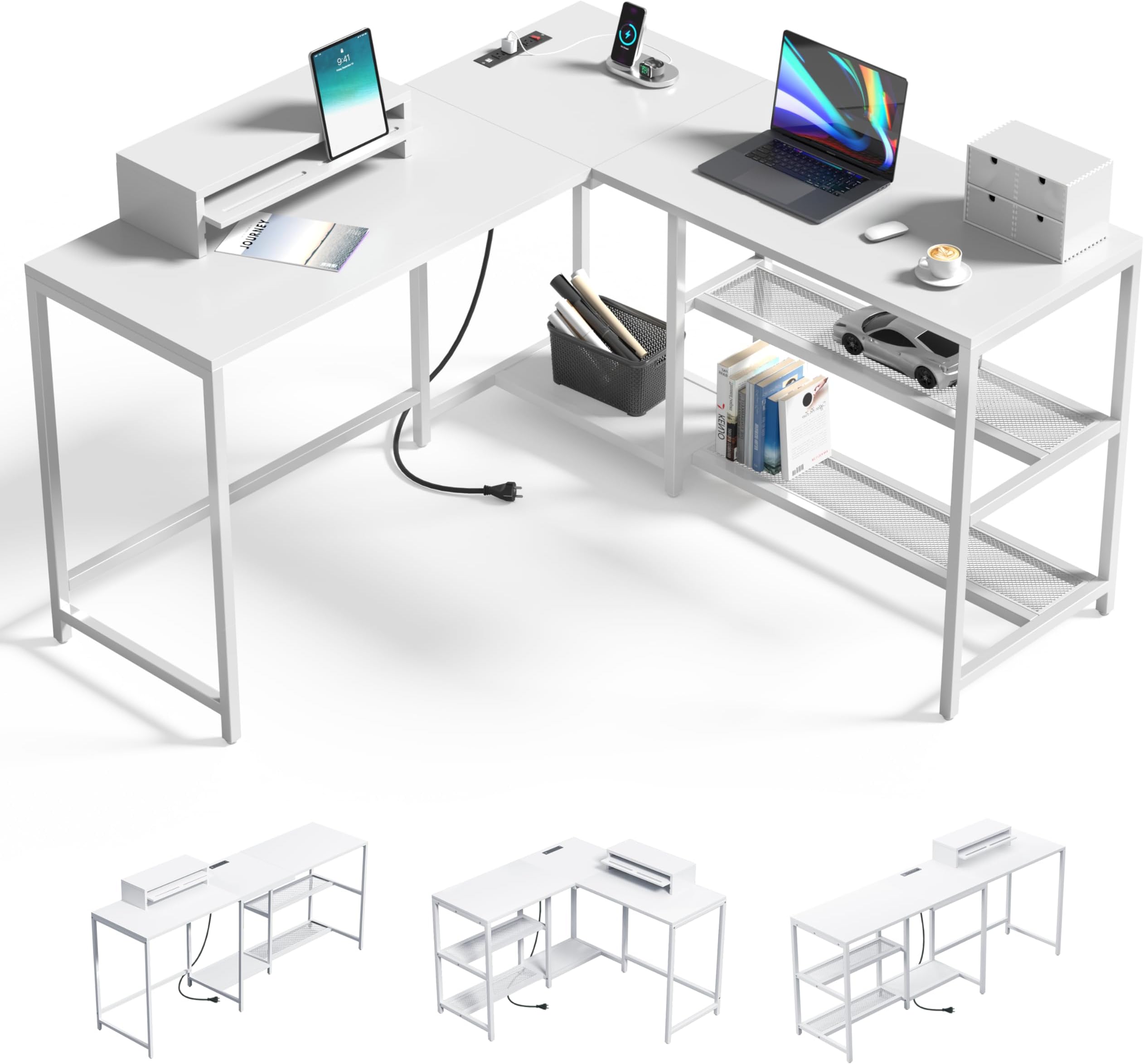 Amazon.com: MALM desk with pull-out panel, 151x65 cm, white stained oak ...