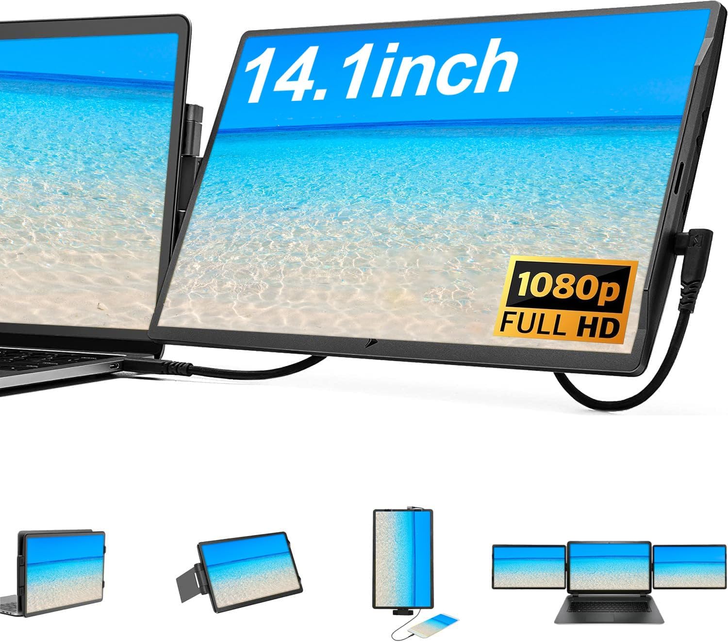 Monitor portátil para computadora portátil, pantalla IPS Full HD de 14 ...