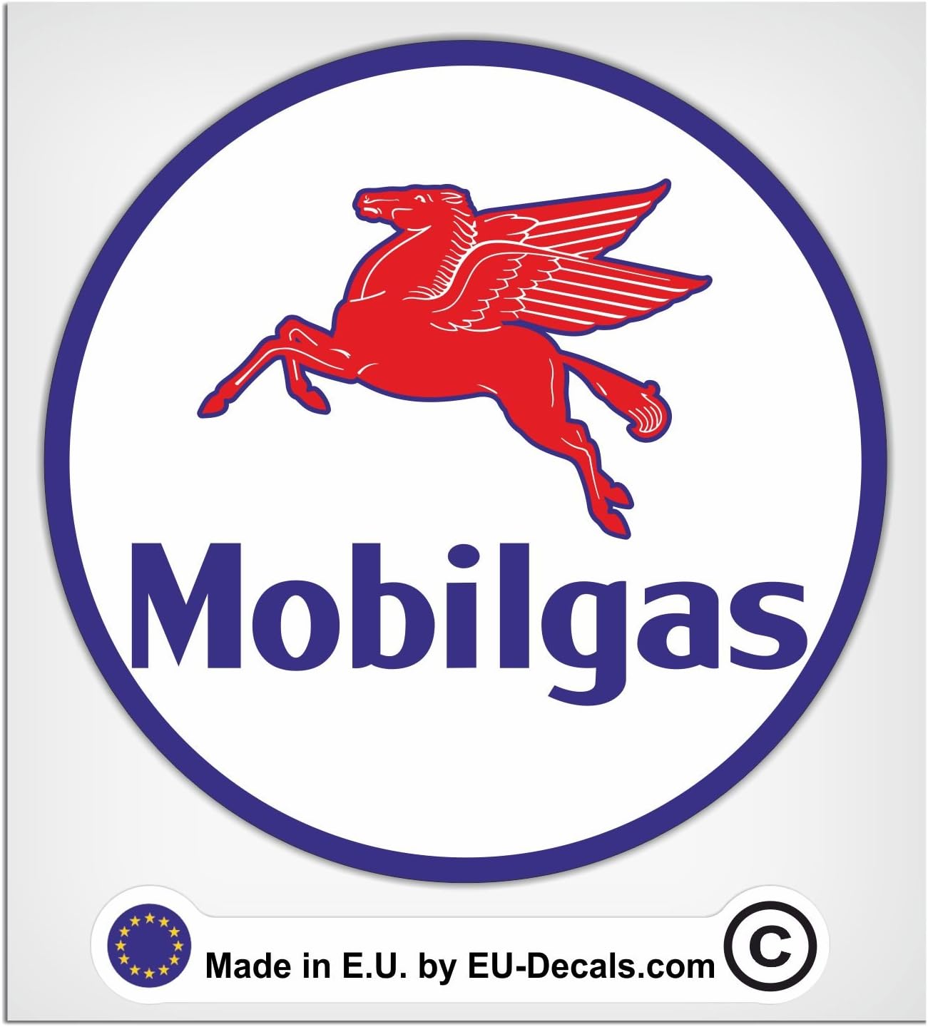 Amazon.com: 100mm-4'' Mobilgas Vintage Pegasus classic Laminated Decal ...