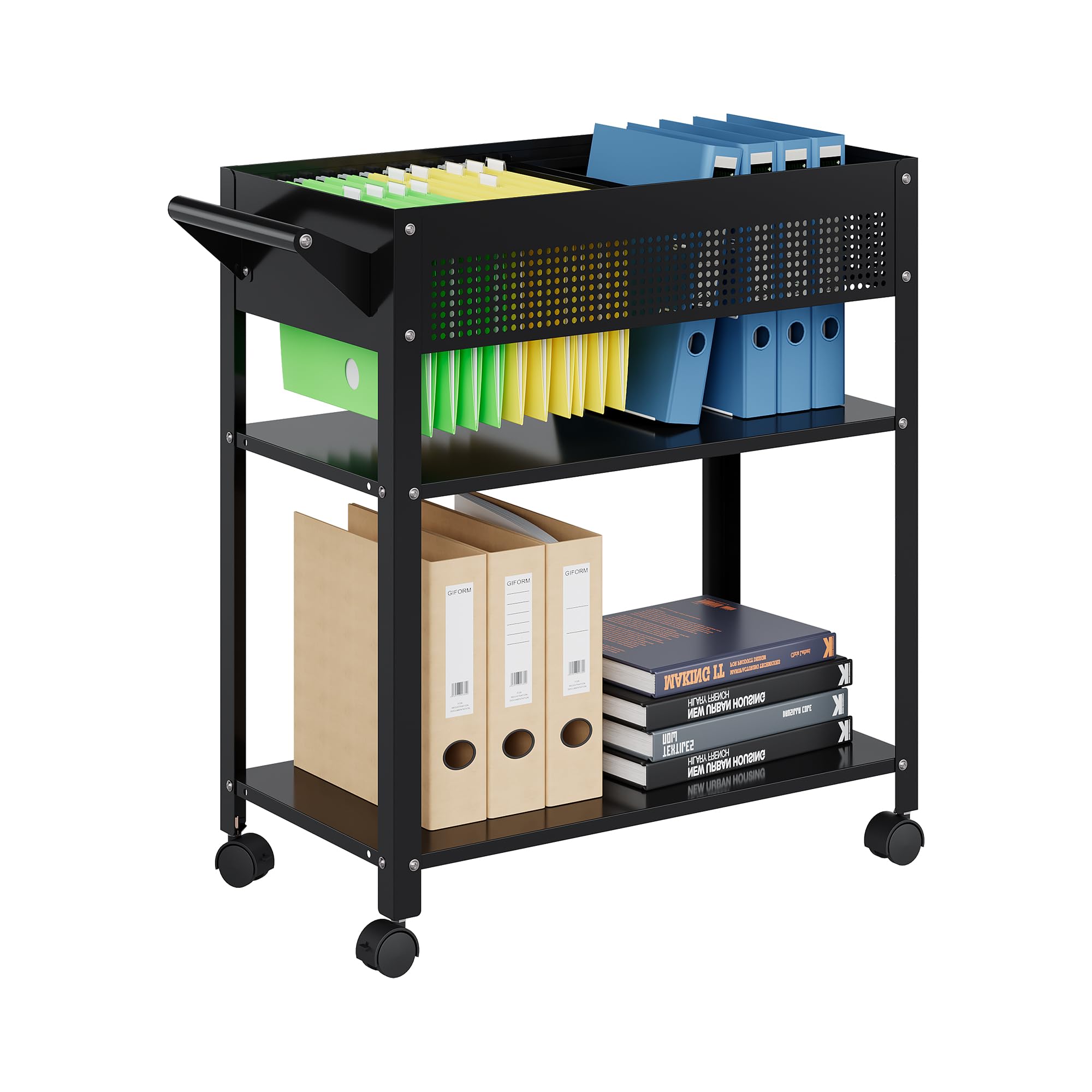 Amazon.com: NODHM Metal Mobile File Cabinet, Rolling File Cart File Box ...