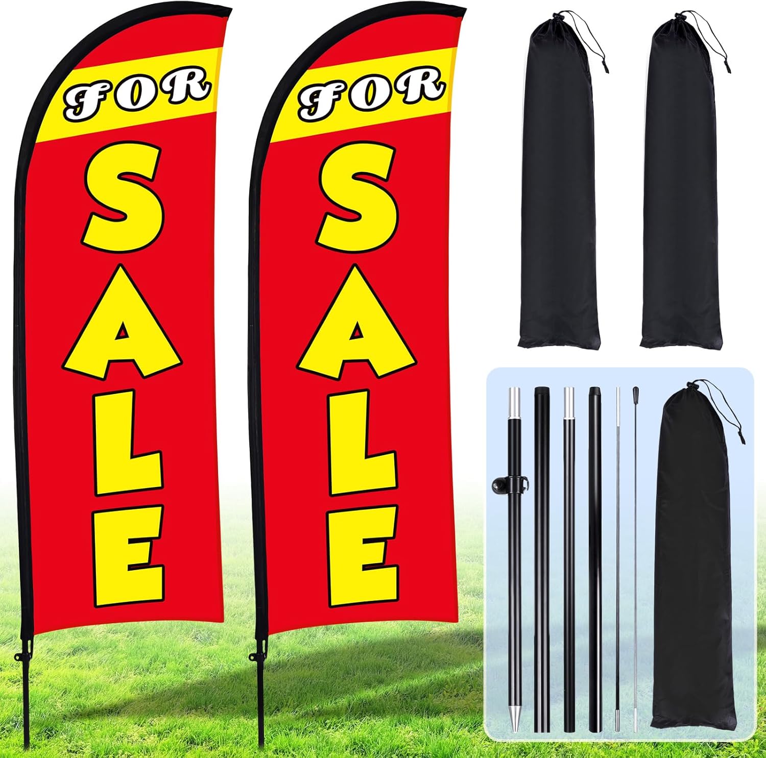 Amazon.com : Buryeah 2 Set Sale Feather Flag 7 x 5.4ft Huge Sale Banner ...