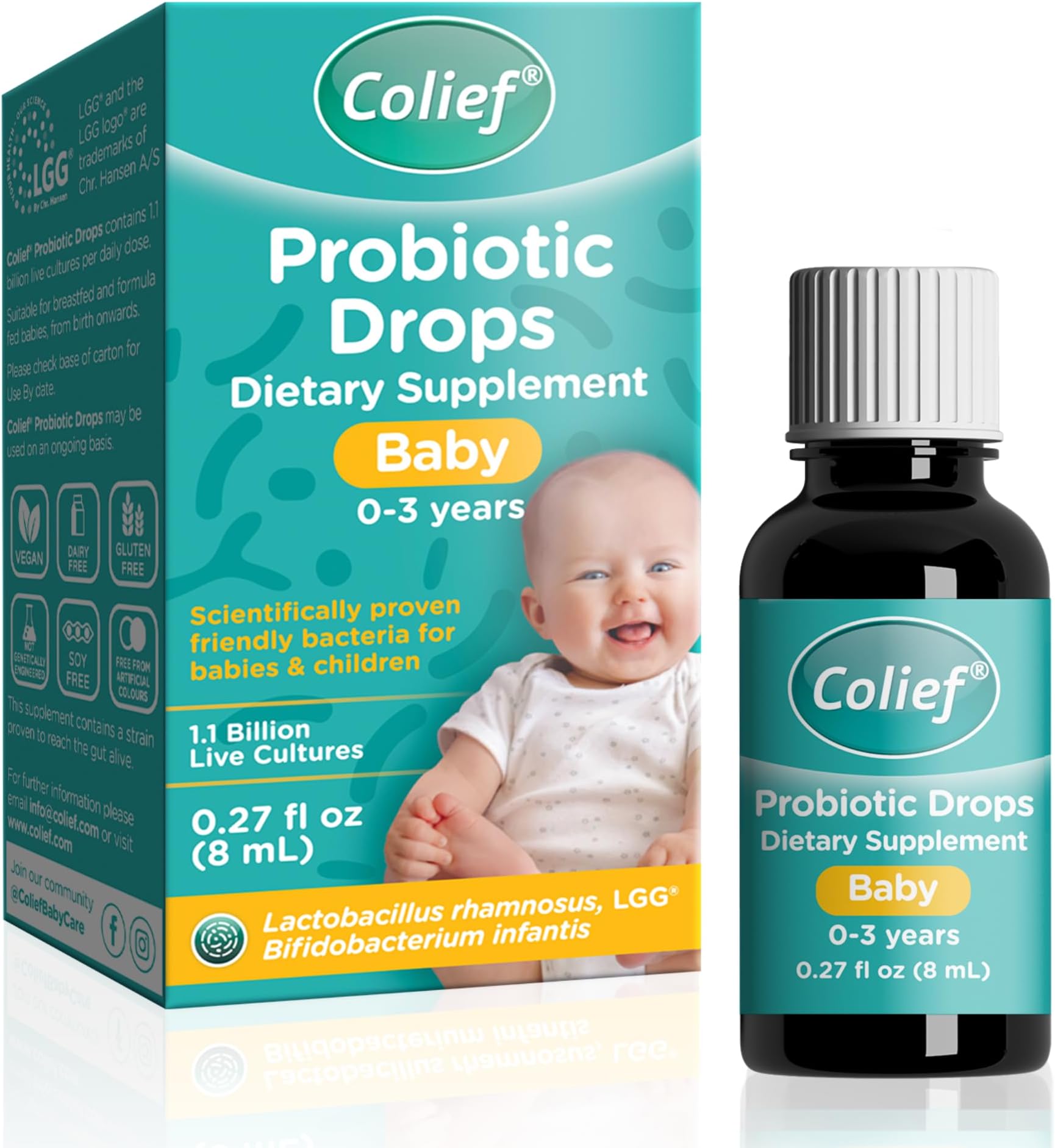 Amazon.com: Colief Probiotic Drops Baby | 1.1 Billion Live Cultures ...