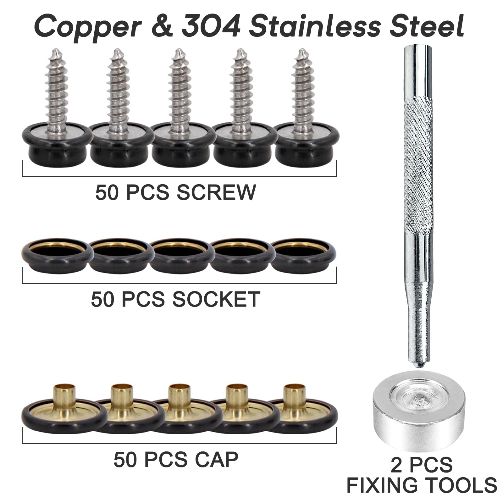 Snapklik.com : EZYoutdoor Canvas Snap Fastener Kit 150 Piece Set ...