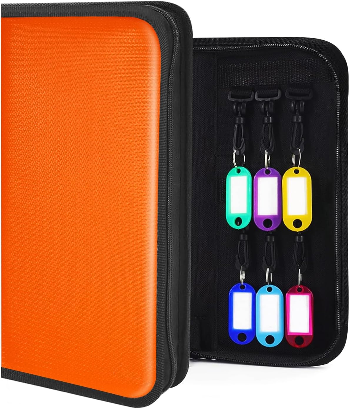 Amazon.com : Zippered Key Organizer with 12 Key Hooks & Tags Key ...