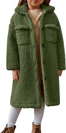 Amazon.com: OSFVNOXV Girls Winter Teddy Bear Long Coats Thick Warm ...