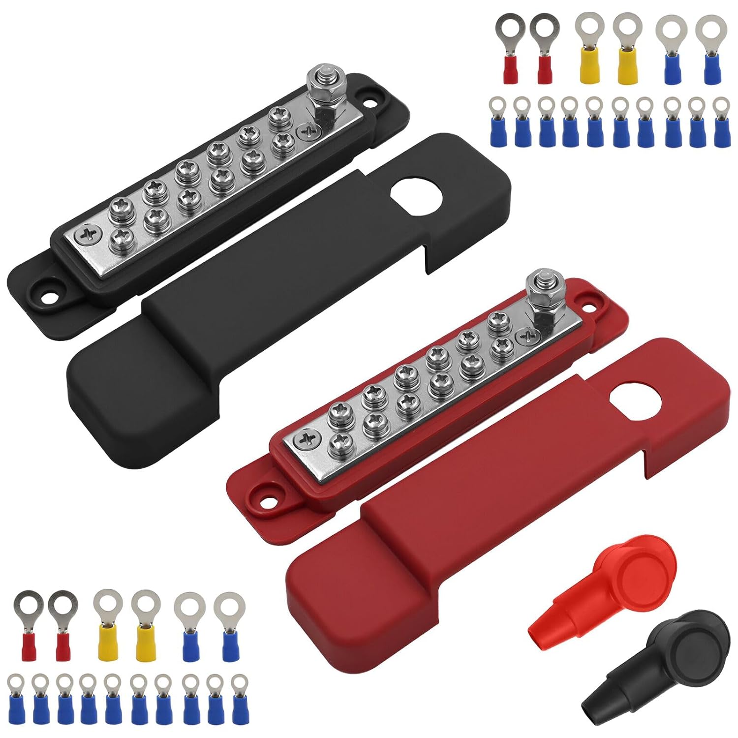 Amazon.com: Osznmmg 12 Terminals Bus Bar,2 Pcs Bus Bar 150A 48V,Bus Bar ...