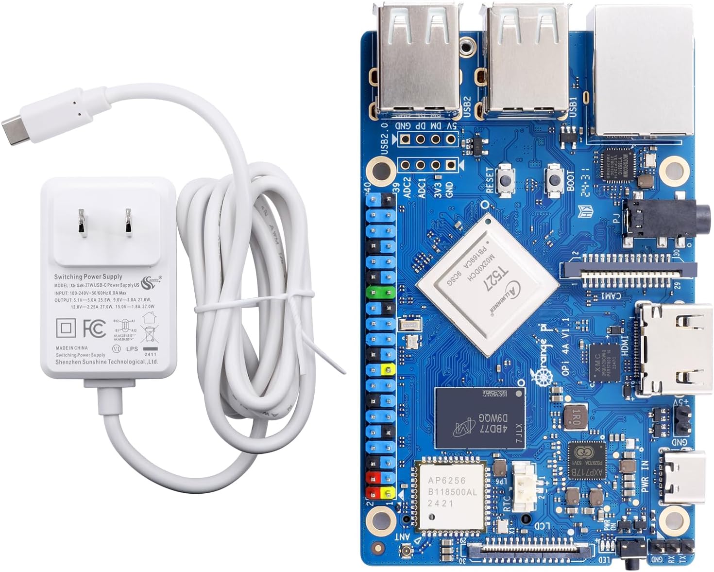 Amazon.com: Orange Pi 4A 4GB Allwinner T527 with RISC-V Coprocessor ...
