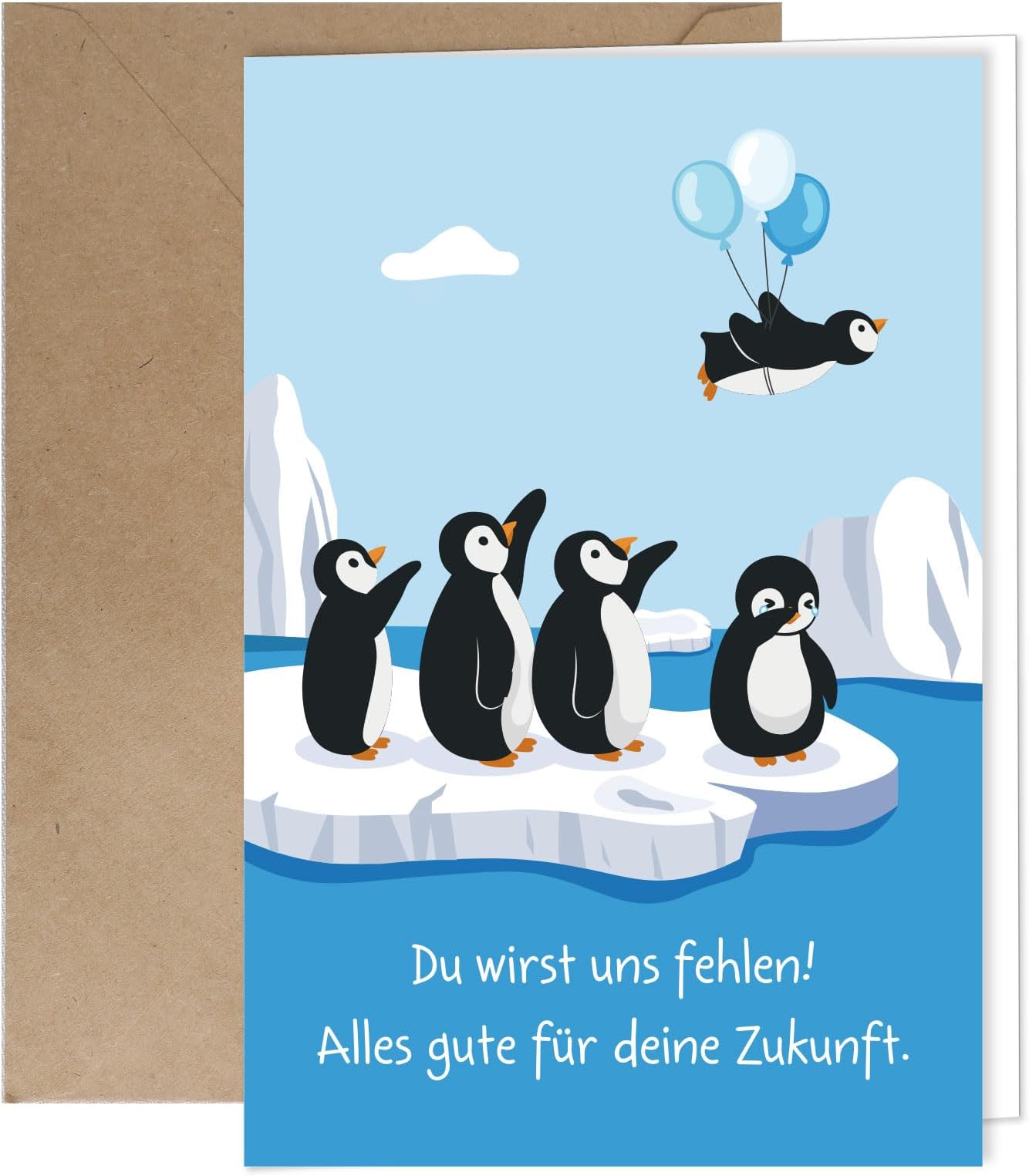 Abschiedskarte Kollegen (Groß A4 XXL Klappkarte) - Glückwunschkarte als ...