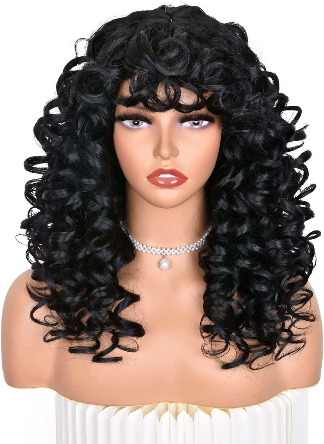 Amazon.com : ANNISOUL Black Curly Wigs for Black Women Long Curly Afro ...