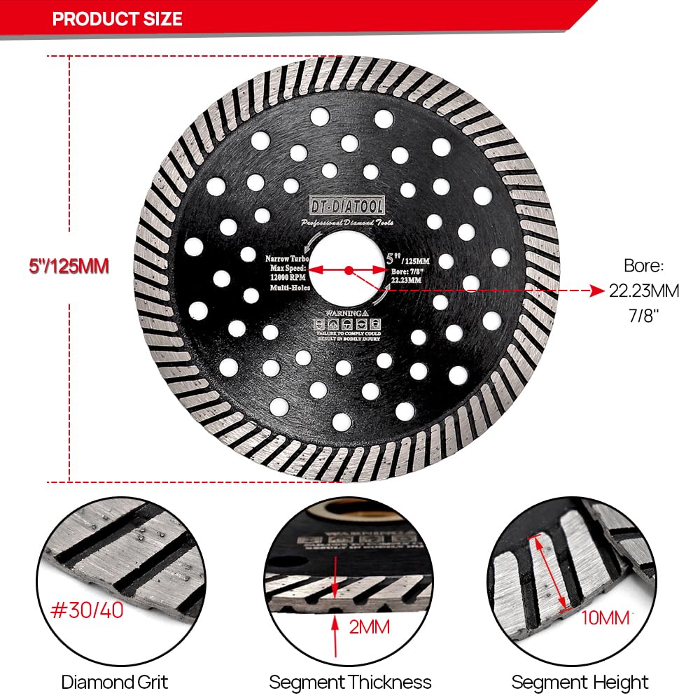 Snapklik.com : DT-DIATOOL Diamond Blade 5 Inch For Granite Marble Block ...