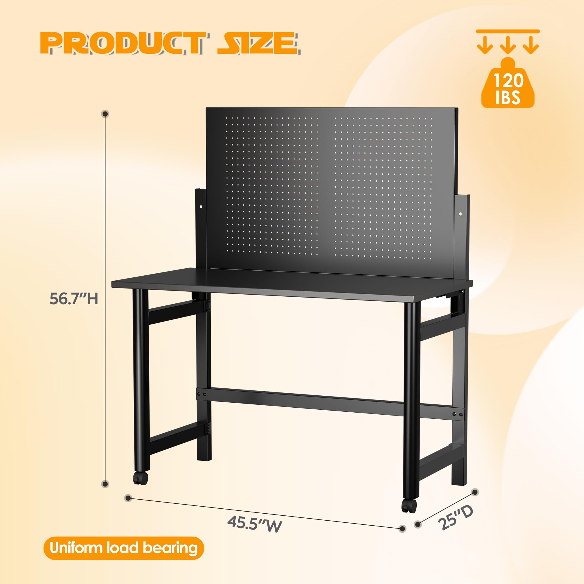 Snapklik.com : NICOMOW Heavy-Duty Wall-Mounted Workbench,Work Bench ...