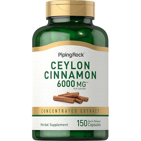 Amazon.com: Ceylon Cinnamon Capsules | 6000 mg | 150 Count | Non-GMO ...