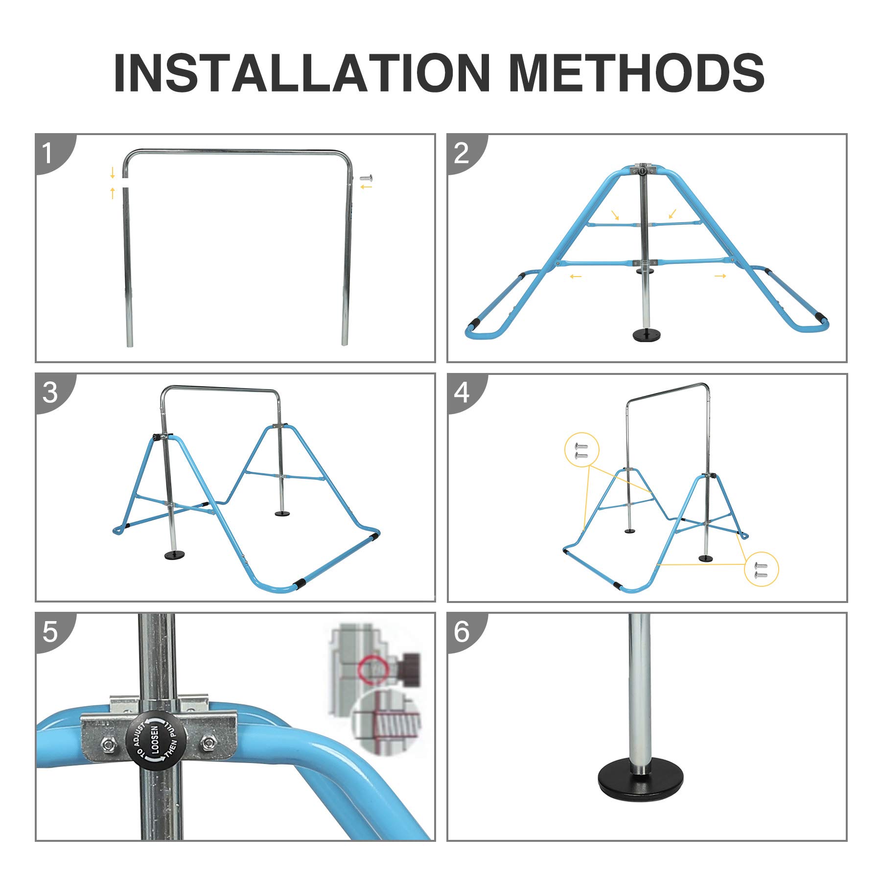 Z ZELUS Kids Gymnastics Bar, Expandable Junior Gymnastics Home ...