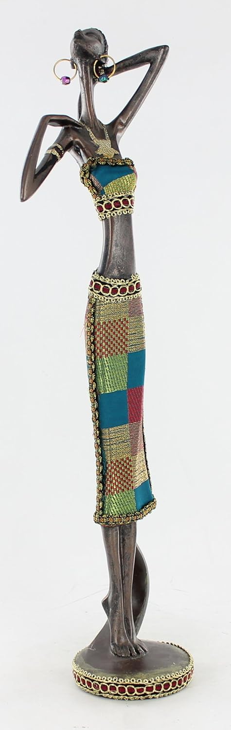 Amazon.com: Black African American Lady Statue Glitter Dress Figure ...