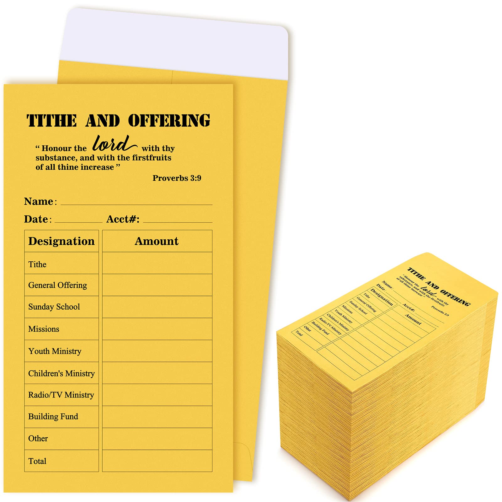 Amazon.com : Woanger 500 Pcs Tithes and Offering Envelopes 6.3 x 3.5 ...