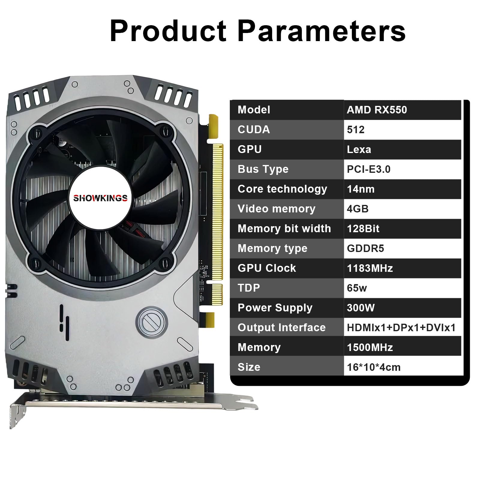 Snapklik.com : SHOWKINGS AMD Radeon RX 550 4GB Graphics Card, GDDR5 256 ...