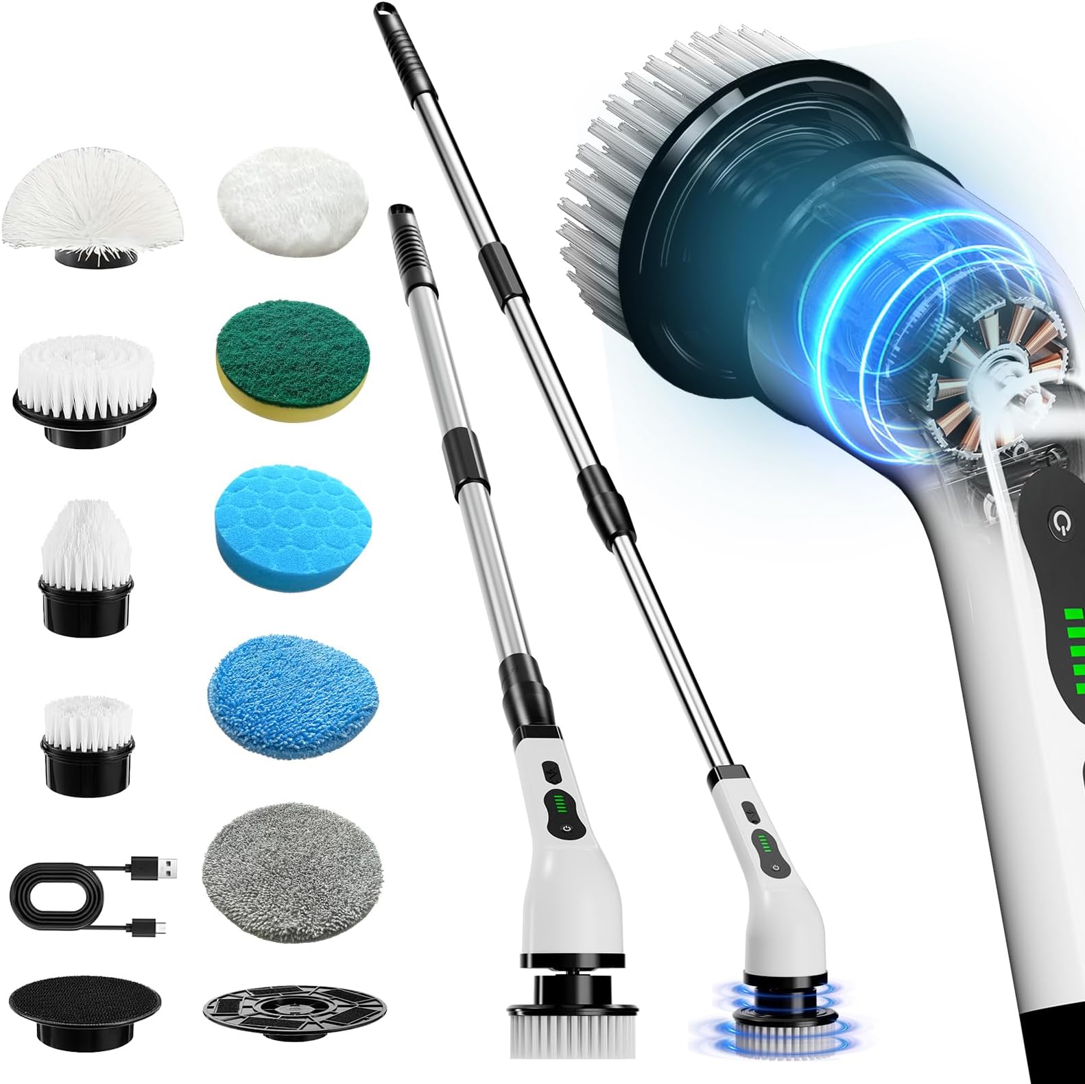 Amazon.com: IAGREEA 9 in1 Electric Scrubber Brush for Cleaning Bathroom ...