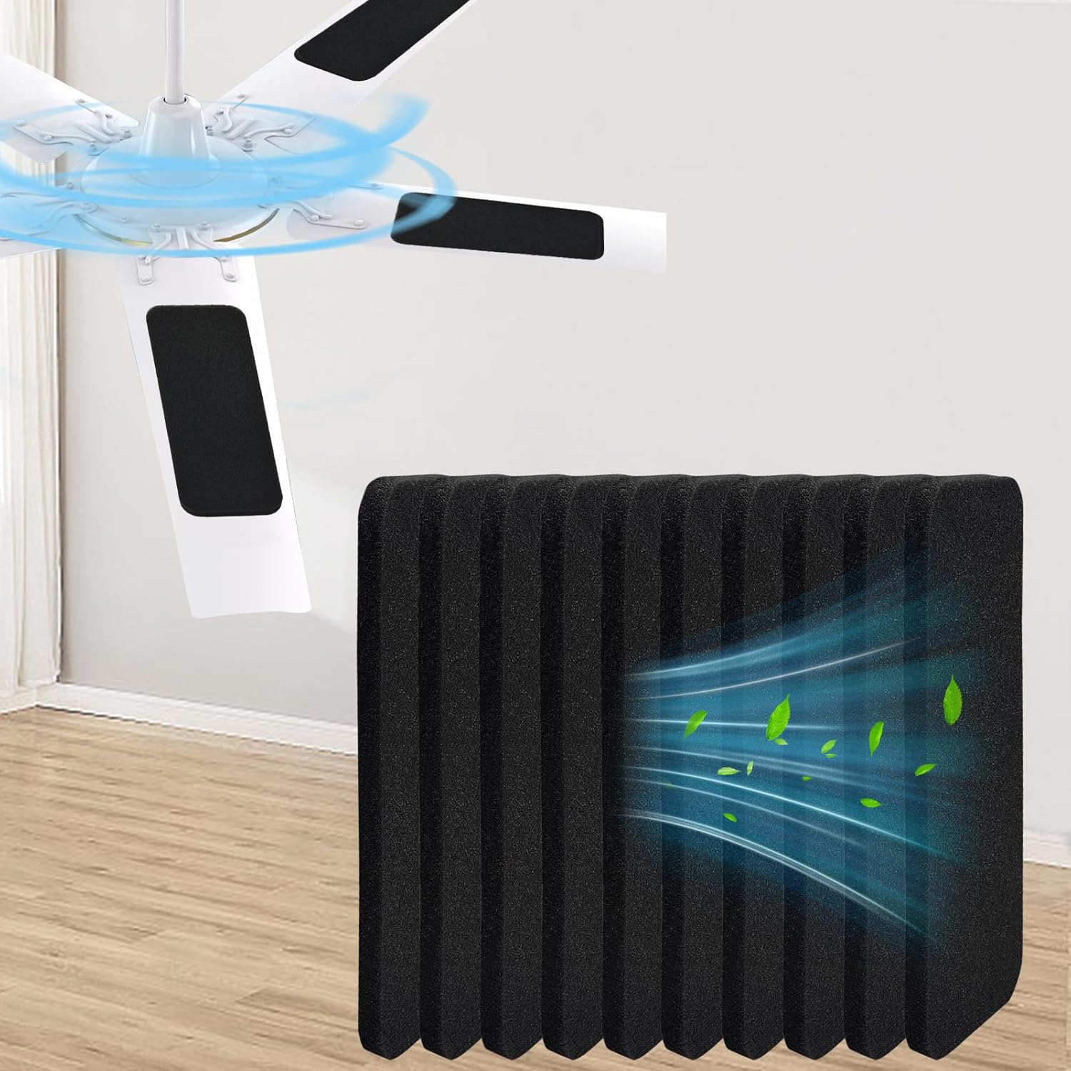 LYMOI 10 Pcs Ceiling Fan Filters for Blades, Easy-Stick Ceiling Fan ...