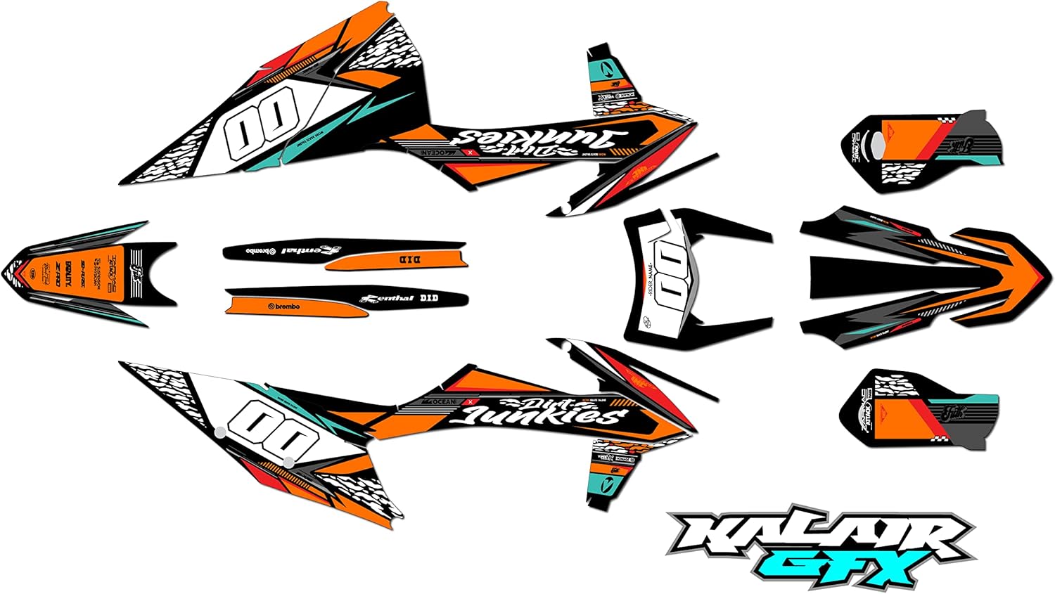 Amazon.com: Kalair GFX Graphics Kit for KTM Enduro 2-Stroke 150 EXC ...