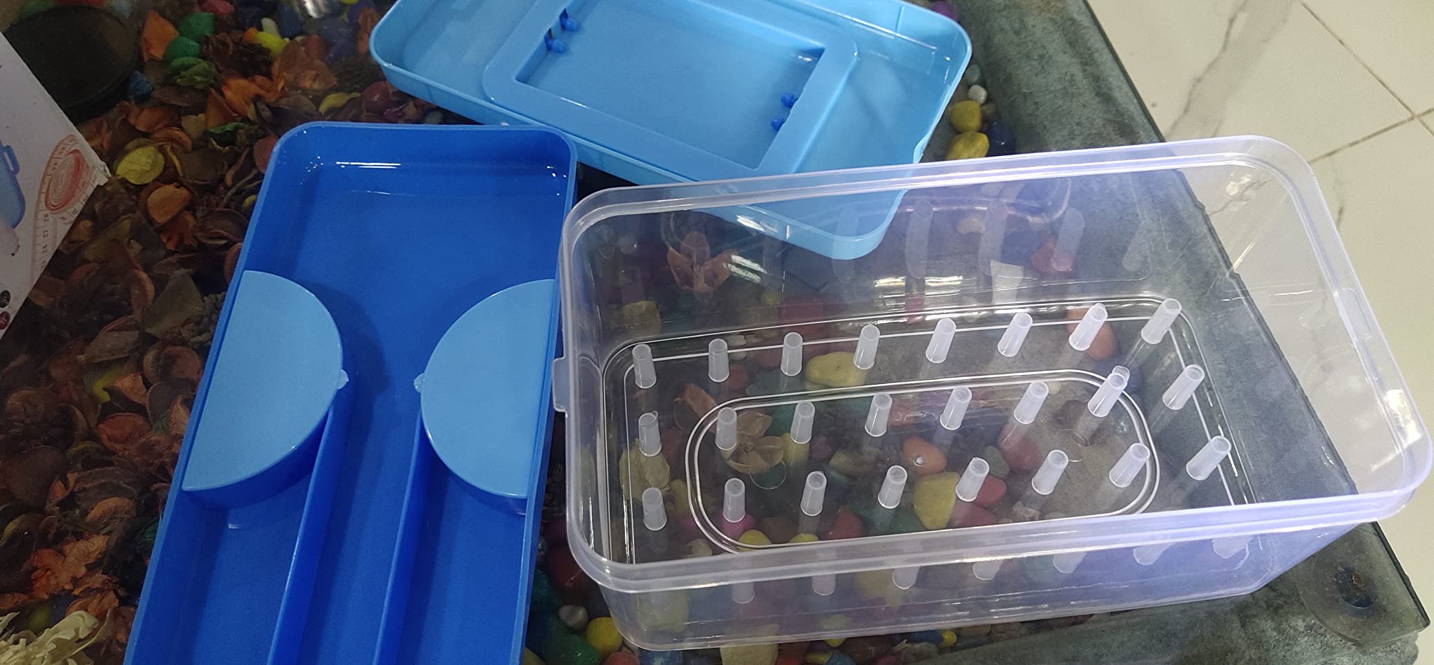 CSM Plastic Thread And Needle Box - Big Size 36 Spools Empty Thread Box ...